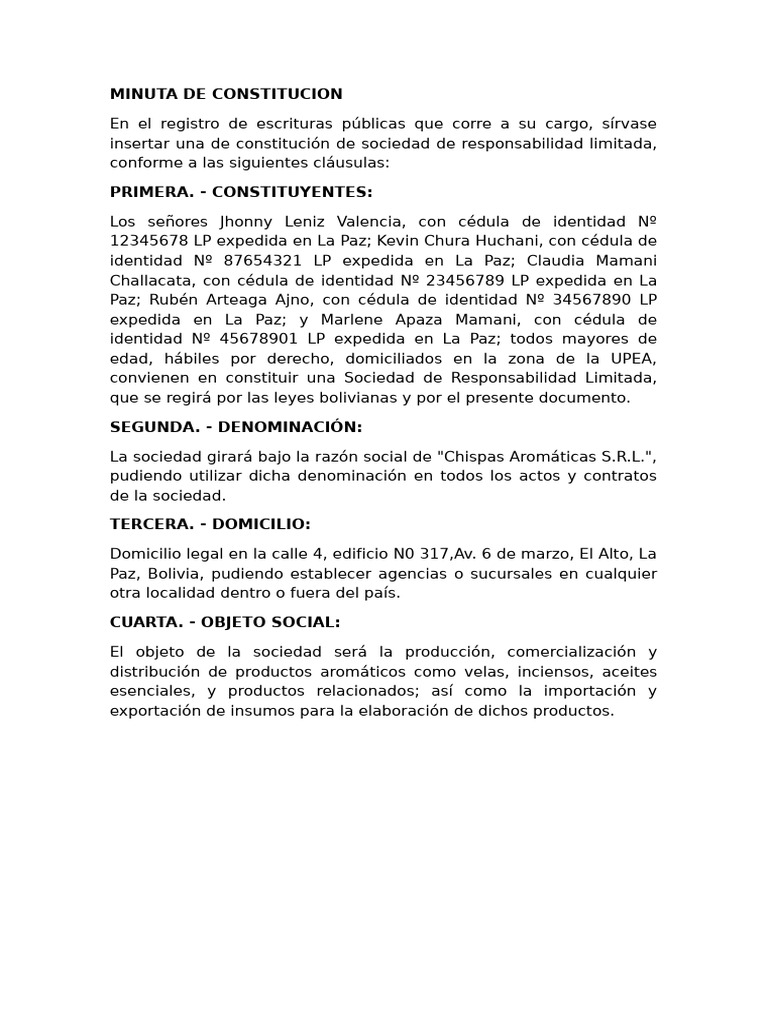 Minuta de Constitución | PDF | Gobierno