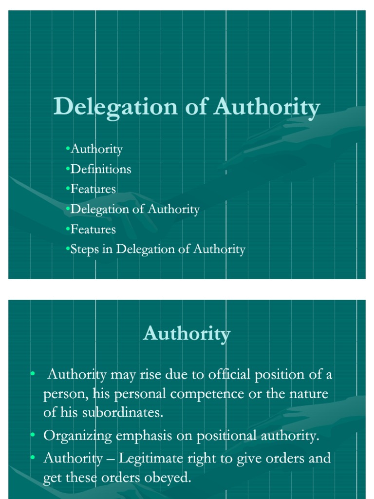Delegation of Authority