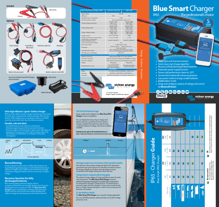 Blue Smart IP65 Charger Overview | PDF | Battery Charger | Rechargeable ...