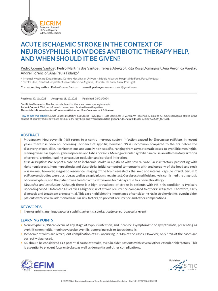 Santos, 2024 | PDF | Stroke | Medicine