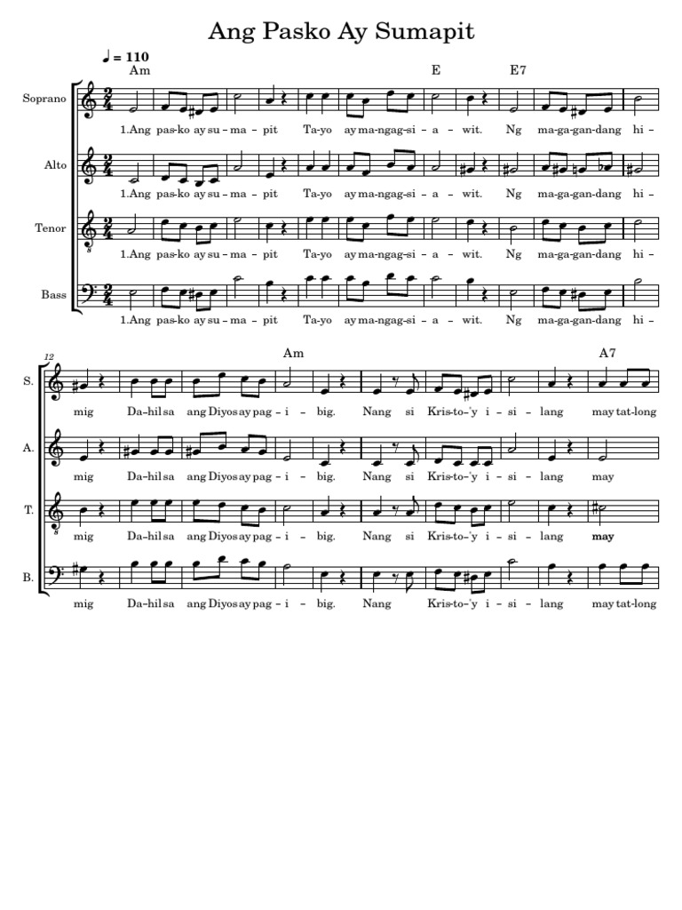 Ang Pasko Ay SumapitSATB | PDF