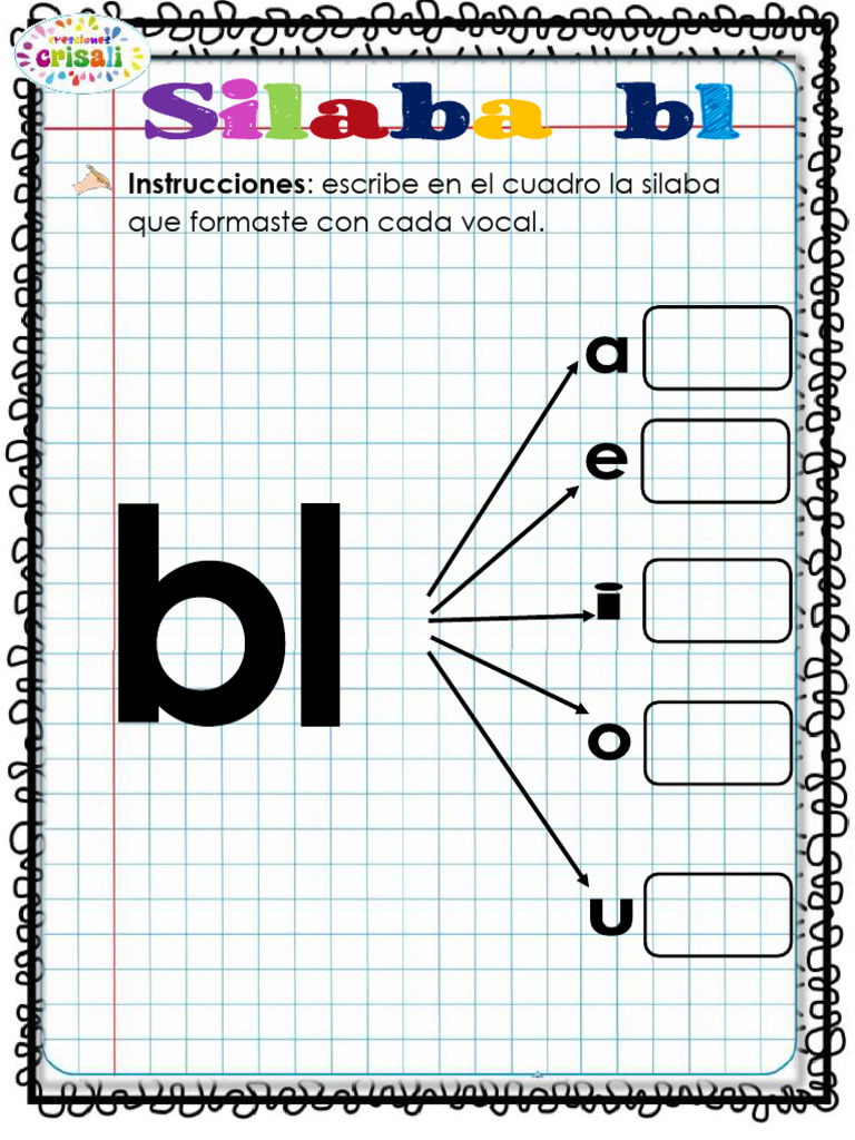 Ejercicios de La Silaba Bl | PDF | Arco iris | Fonética