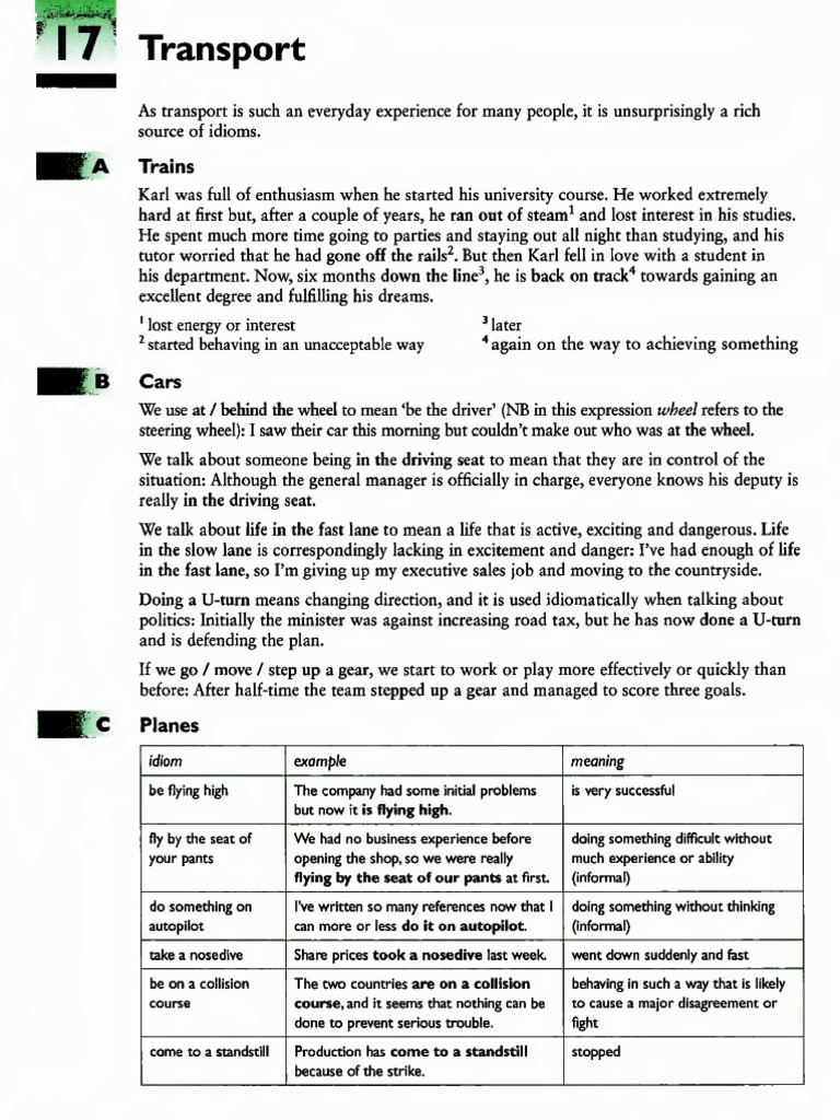 Transport Idioms | PDF