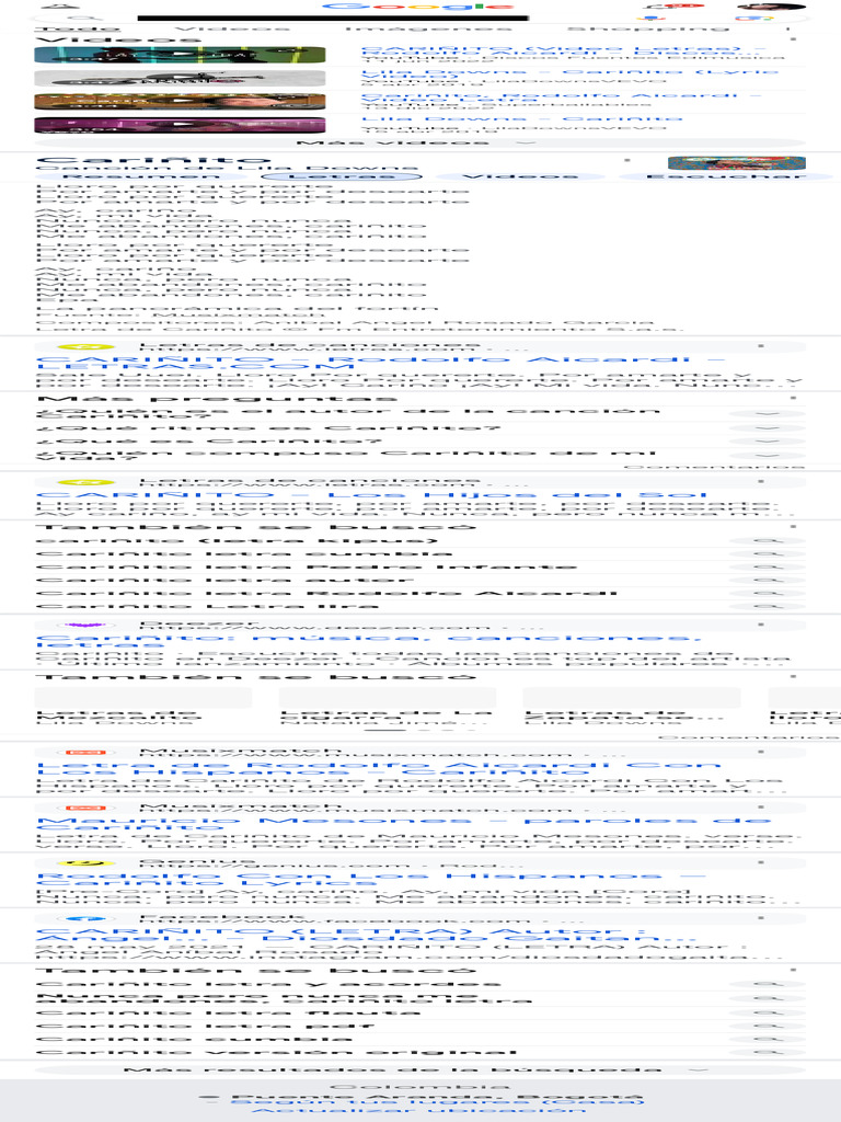 Cariñito (Letra) - Buscar Con Google | PDF | Musica en español | Canciones