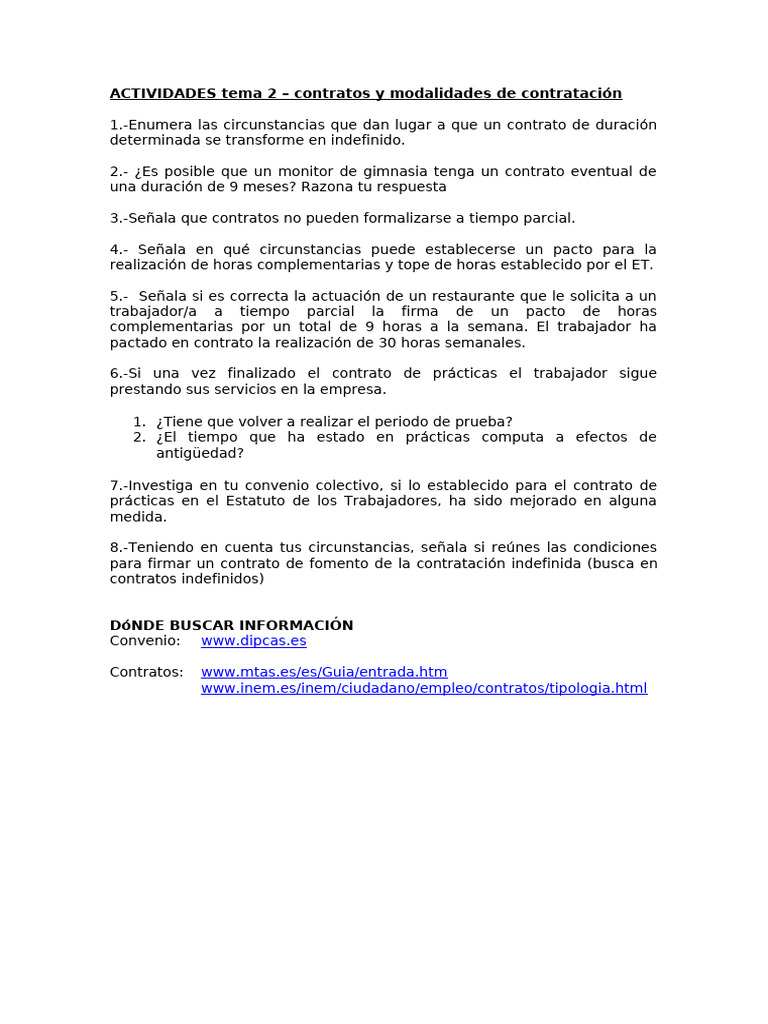 Tema 2 - Actividaes Sobre Contratos 3 - Entregar | PDF