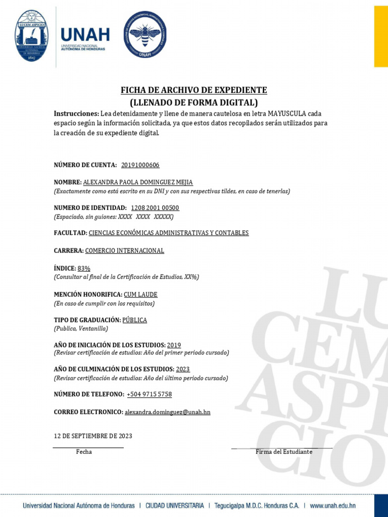 Ficha de Archivo de Expediente Ofi Ale | PDF