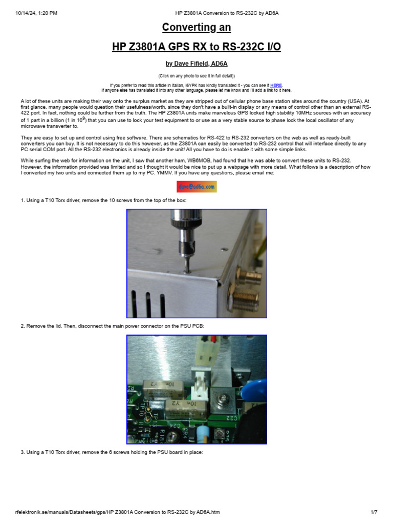 HP Z3801A Conversion To RS-232C by AD6A | PDF | Printed Circuit Board | Computer Hardware