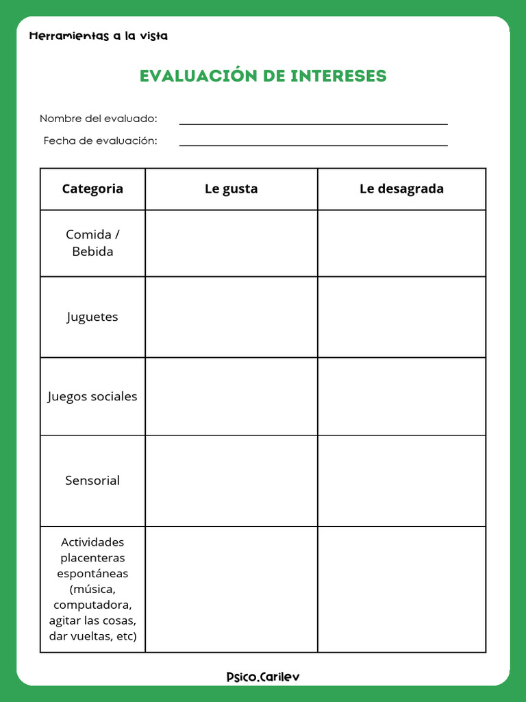 Evaluación de Intereses | PDF