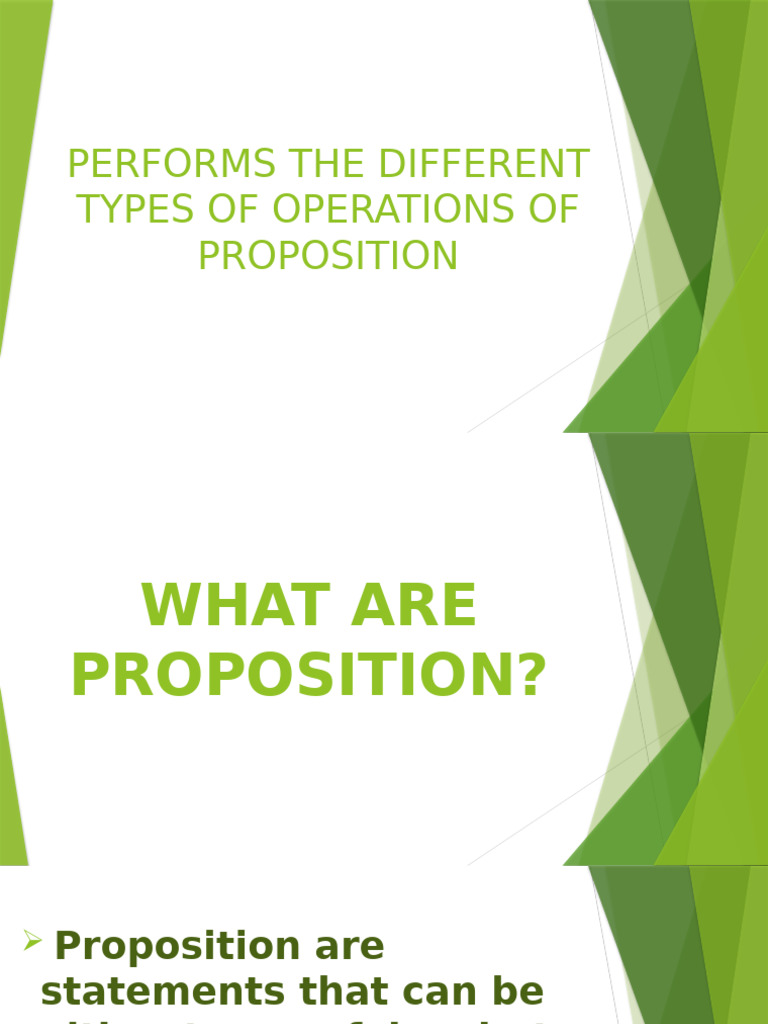 Performs The Different Types of Operations of Proposition-1 - 030246 | PDF | Proposition ...