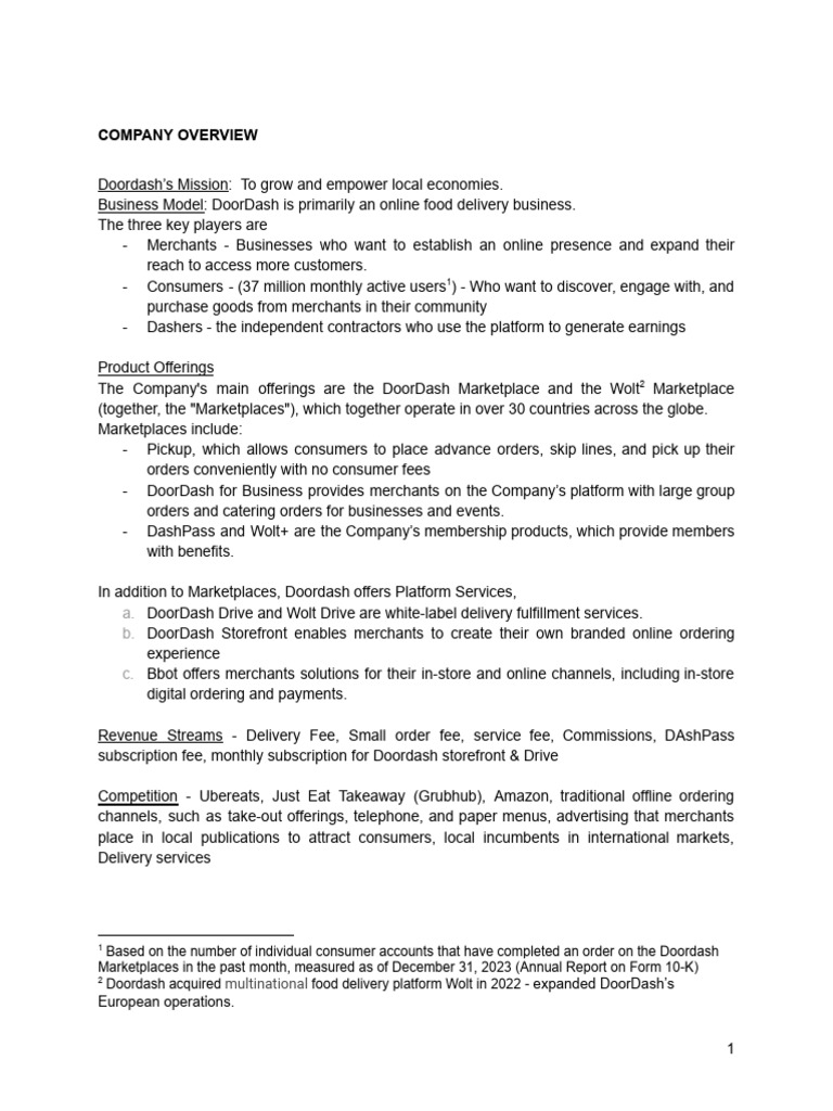 Doordash Overview | PDF
