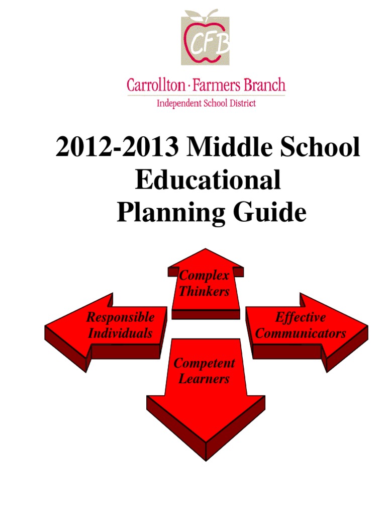 Middle School Educational Planning Guide 2012-2013 | PDF | English As A ...
