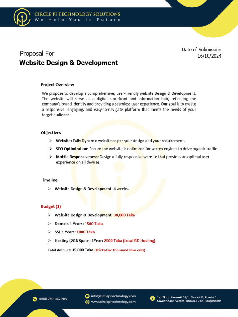 Website Design Proposal Overview | PDF