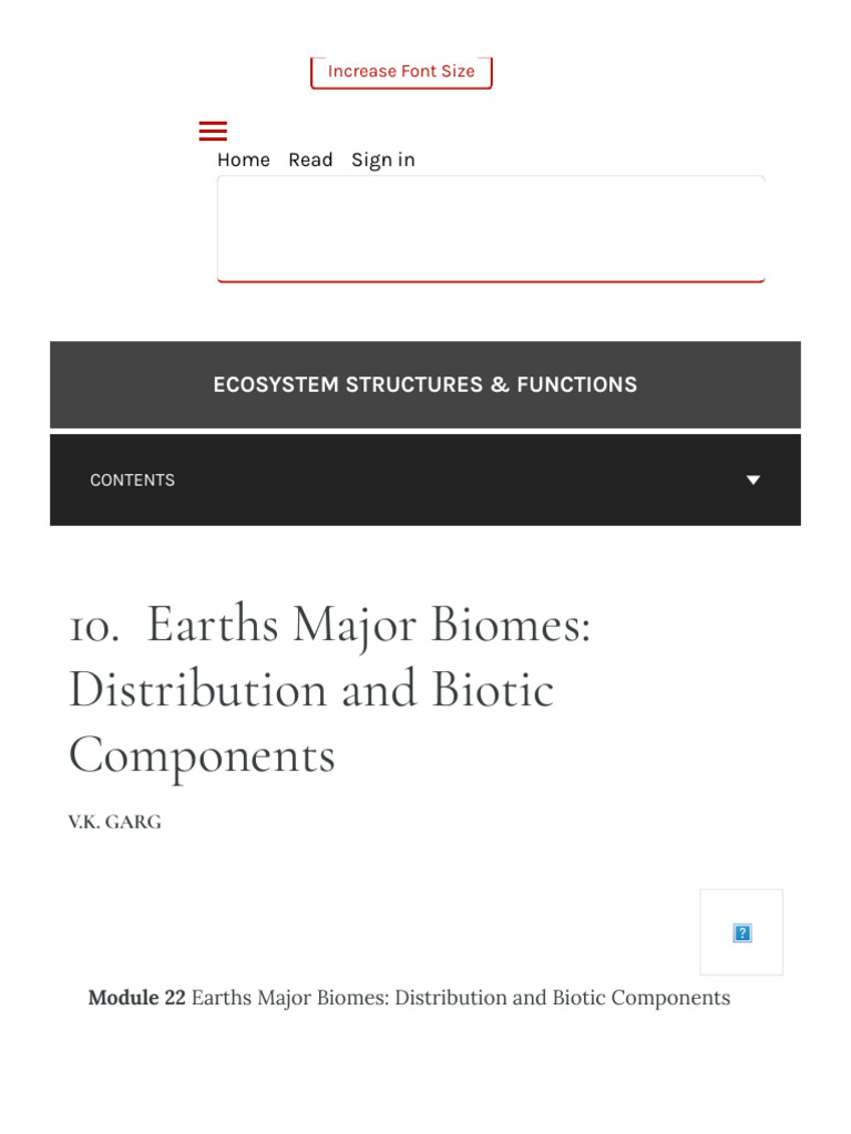 Earths Major Biomes - Distribution and Biotic Components - Ecosystem ...
