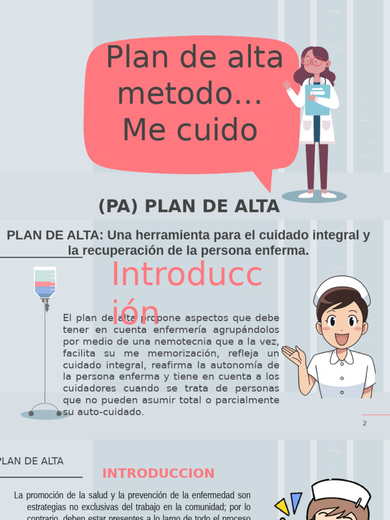 Plan de Alta Metodo Cuidarme | PDF | Enfermería | Hospital