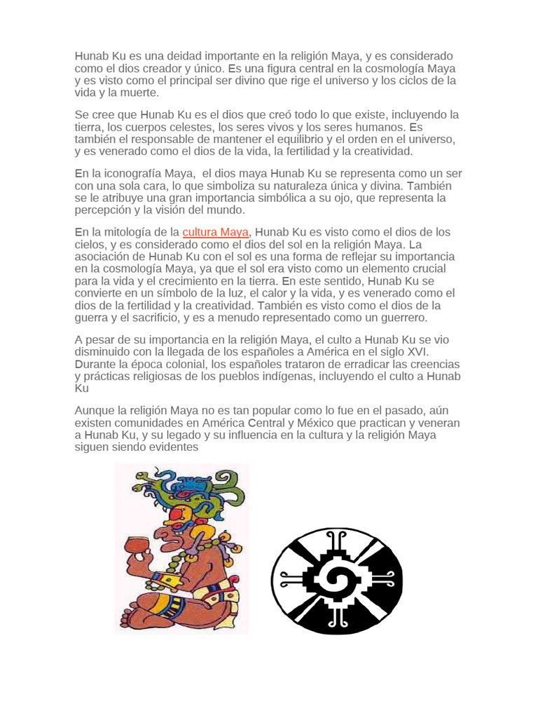 Hunab Ku: Dios Creador Maya | PDF