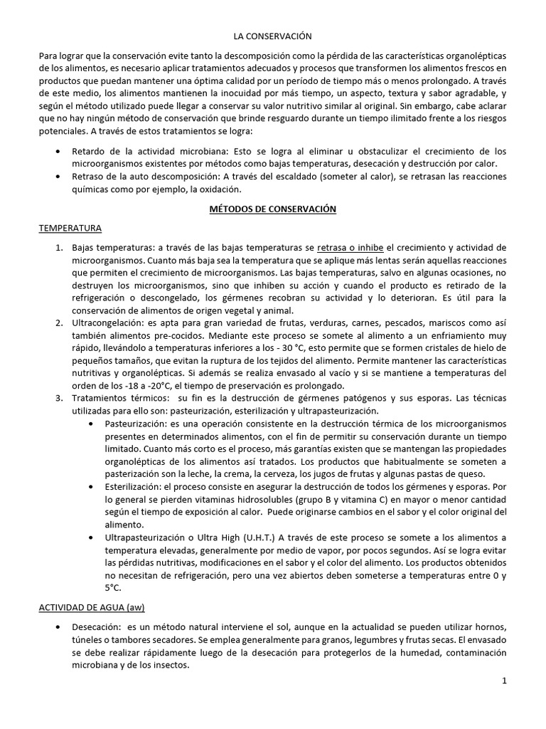 TP Integrador | PDF | Alimentos | Curado (Conservación de Alimentos)