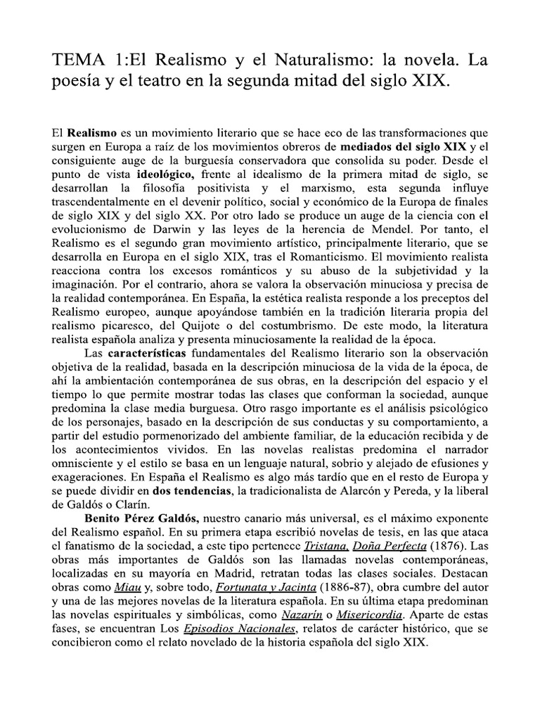 Realismo y Naturalismo | PDF