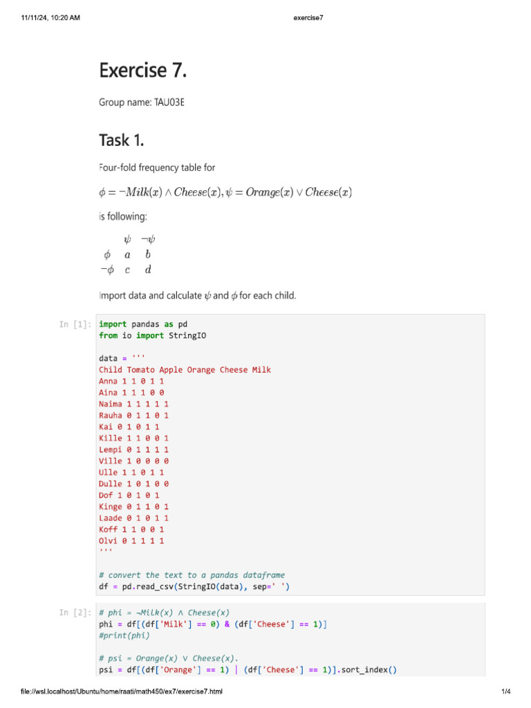 TAU03E Exercise7 | PDF