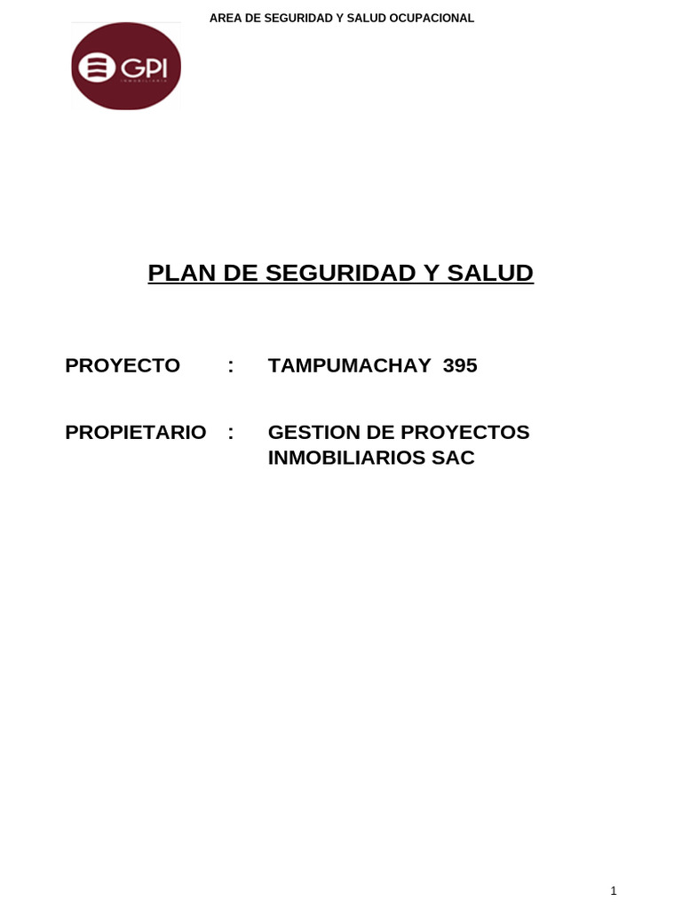 Plan de Seguridad y Salud Ocupacional | PDF | Seguridad y salud ocupacional | Valores