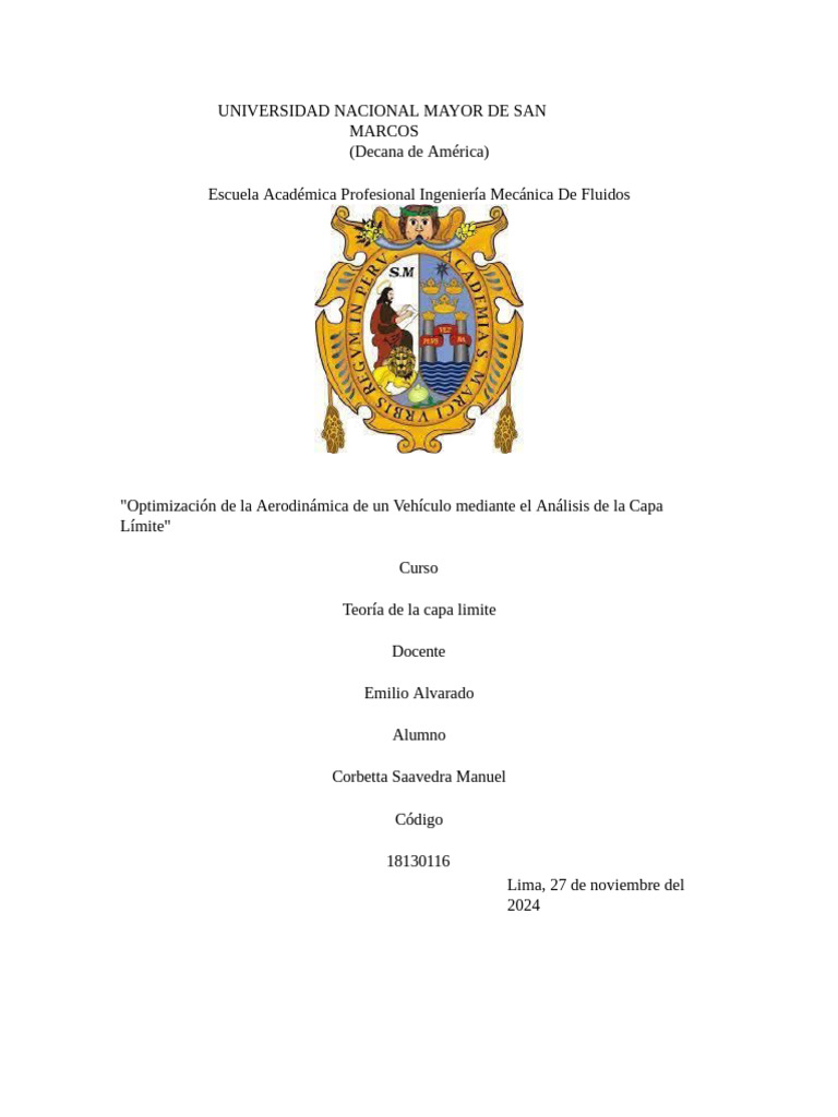 Trabajo Final Capa Limite | PDF | Capa límite | Aerodinámica