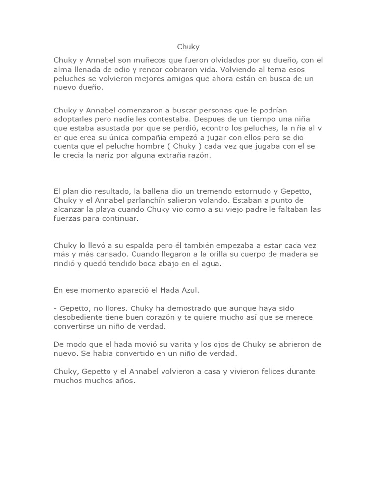 Chuky y Annabel: La búsqueda de amor | PDF