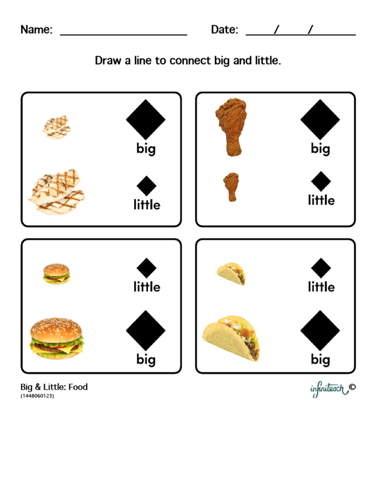 Big and Little Food Activity | PDF