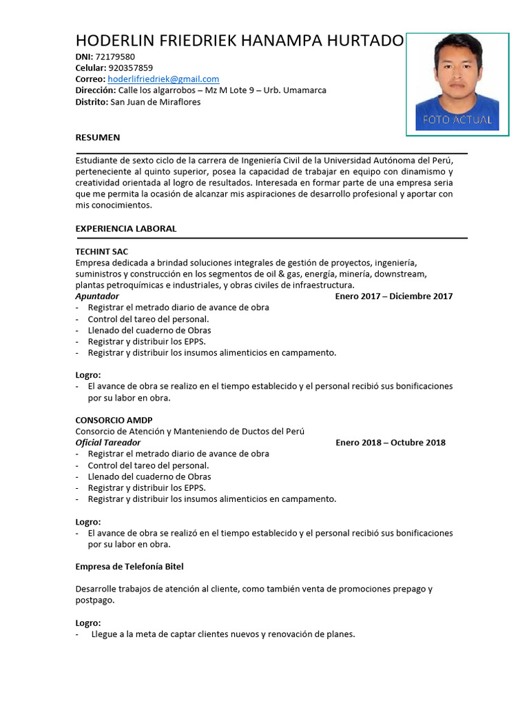 Formato de CV | PDF