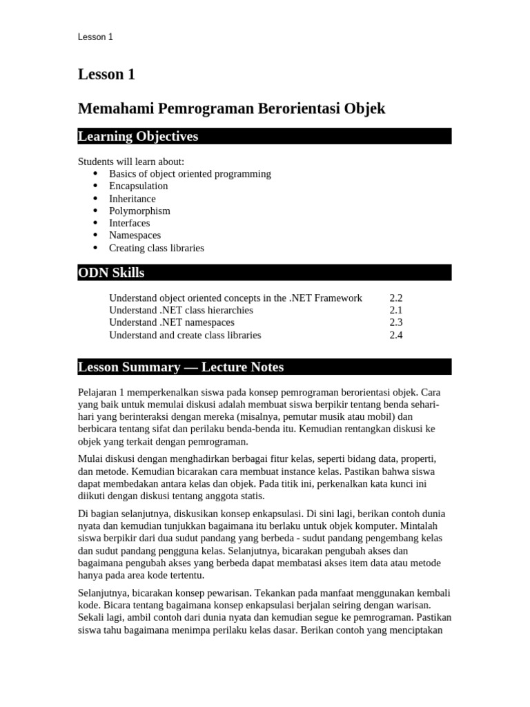 Memahami Pemrograman Berorientasi Objek | PDF
