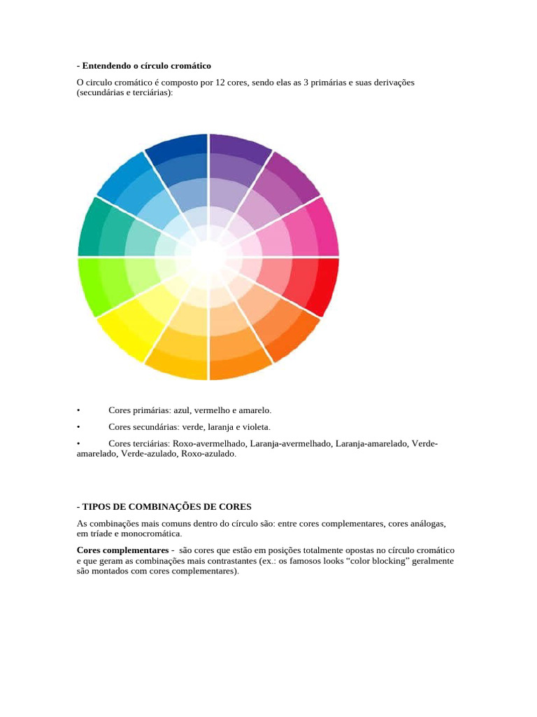 Entendendo o Círculo Cromático | PDF