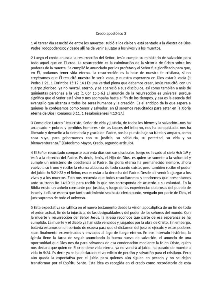 Resurrección y fe en el Credo 3 | PDF | Cristo (título) | La ...
