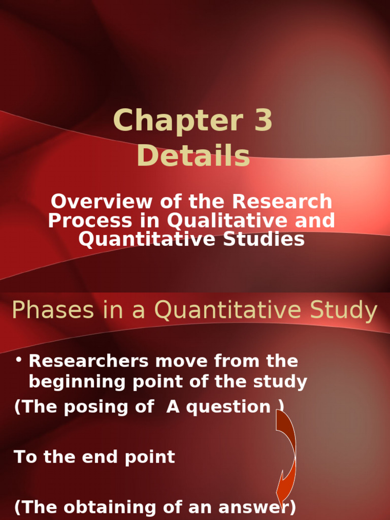 Detailed Ch 3 of the Research Process in Qualitative and Quantitative ...