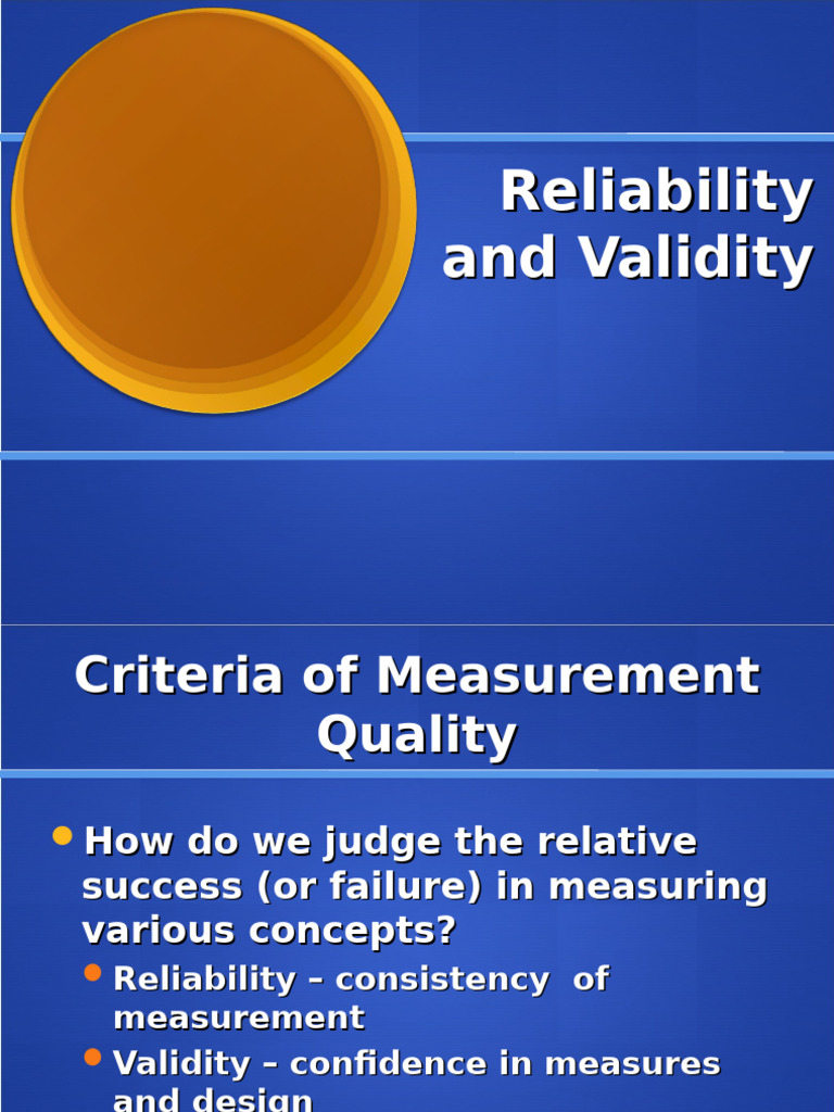 6 ReliabilityandValidity | PDF | Validity (Statistics) | Quantitative ...