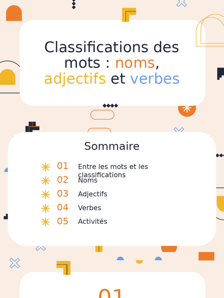 FR Word Classification - Nouns, Adjectives and Verbs by Slidesgo | PDF ...
