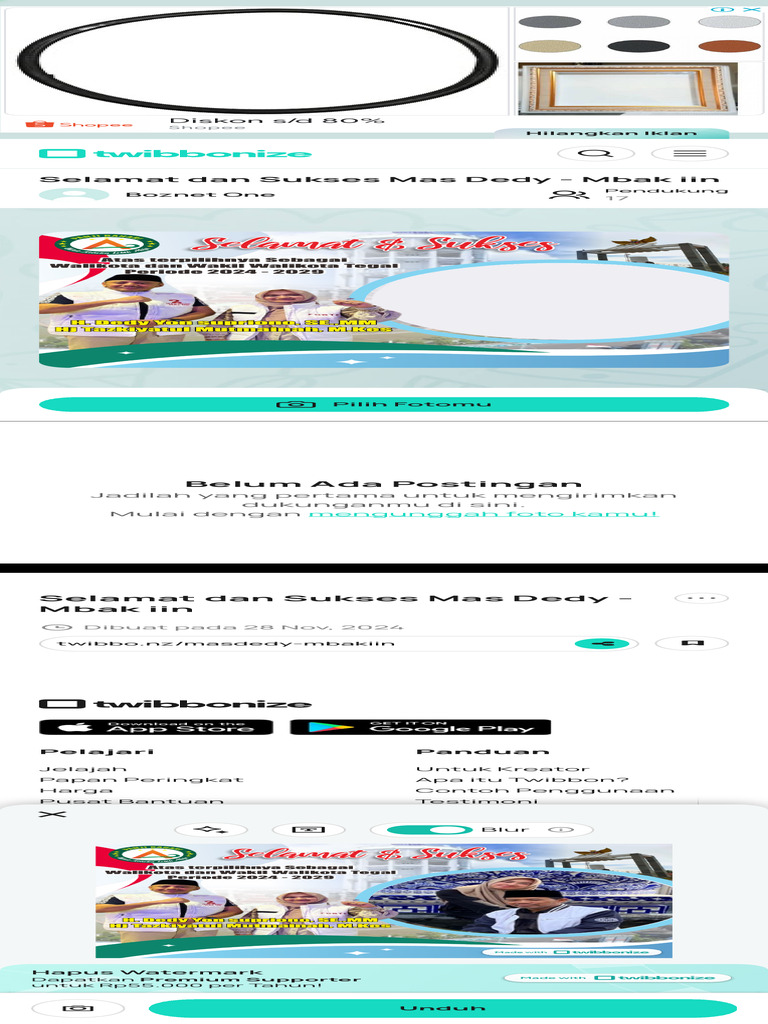 Selamat Dan Sukses Mas Dedy - Mbak Iin Twibbonize | PDF