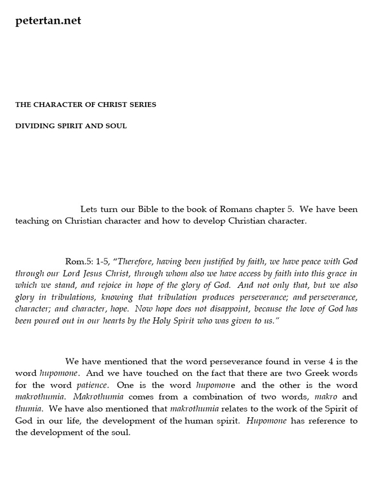 6 Dividing Spirit and Soul | PDF | Logos (Christianity) | Prayer