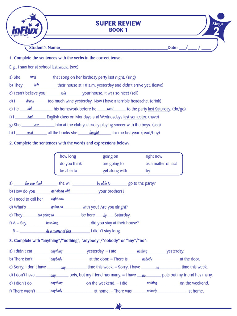 English Grammar Practice Exercises | PDF | Language Mechanics | Syntax