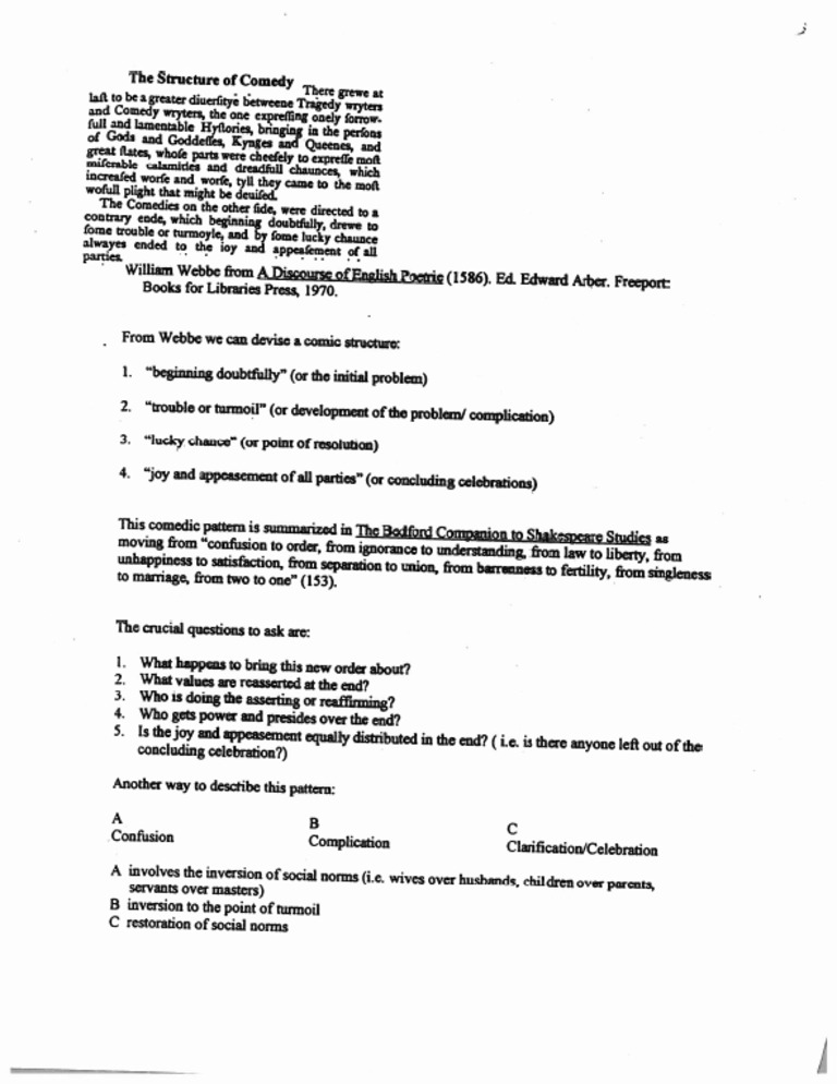 The Structure of Comedy | PDF