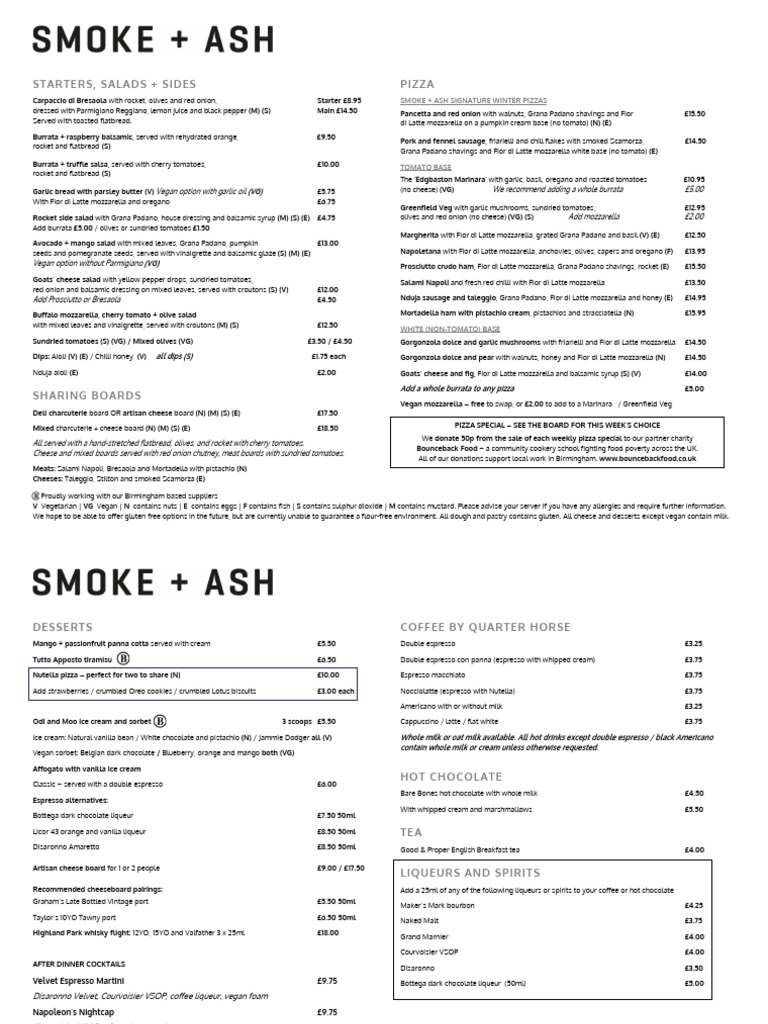 Birmingham Restaurant Menu Highlights | PDF | Mozzarella | Pizza