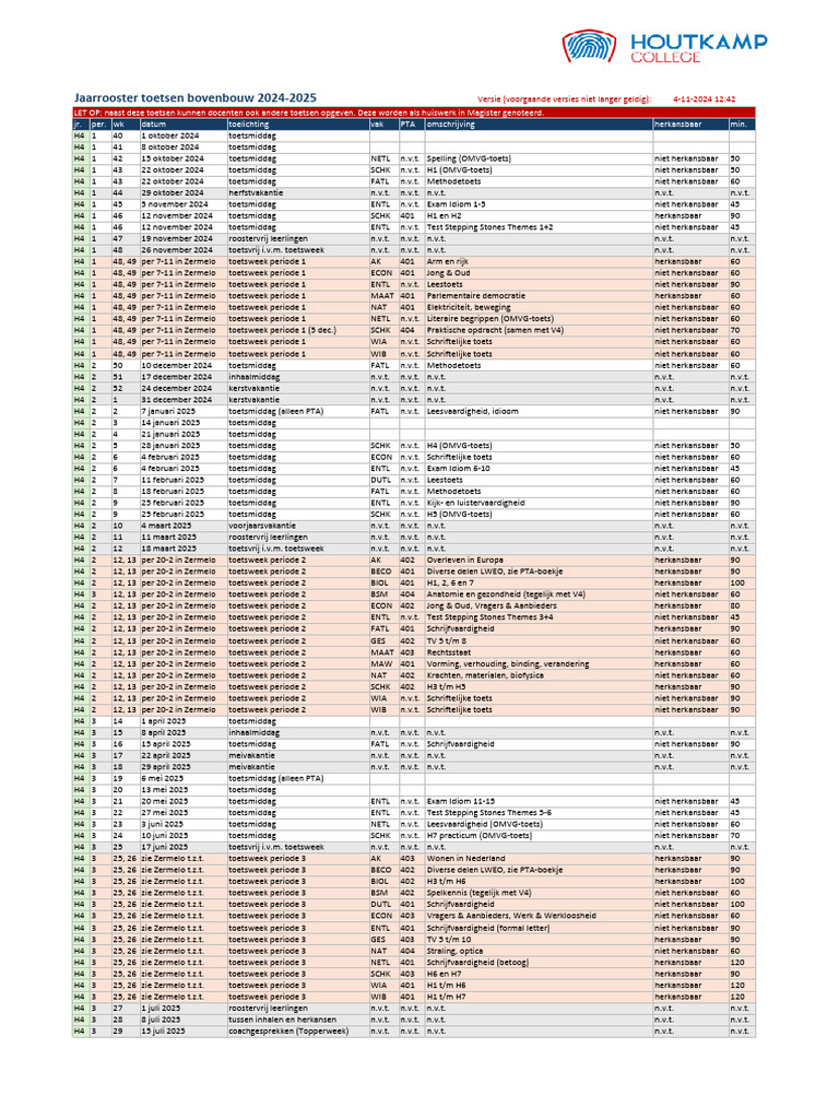 toetsrooster-2024-2025-versie-4-11-2024-12u42m | PDF