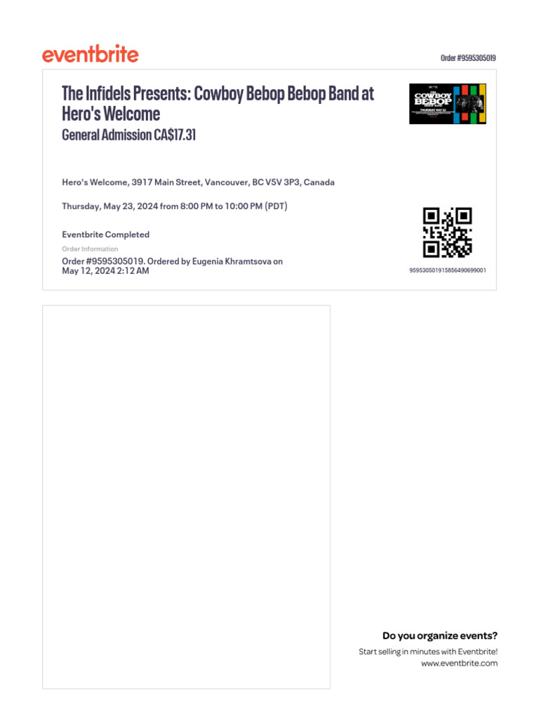 Cowboy Bebop Band Event Details | PDF