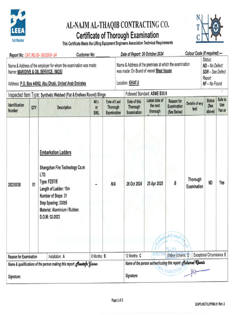 embarkation ladder | PDF