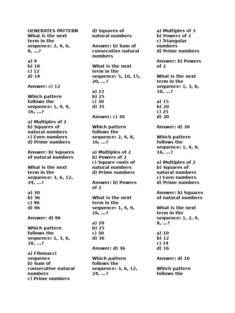 GENERATES PATTERN | PDF | Sequence | Prime Number
