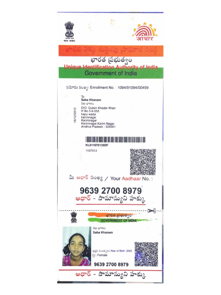 Unique Identification Authority of India | PDF