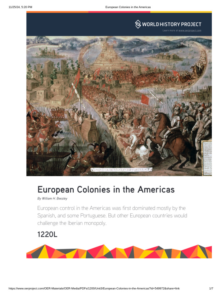 European Colonies in The Americas | PDF