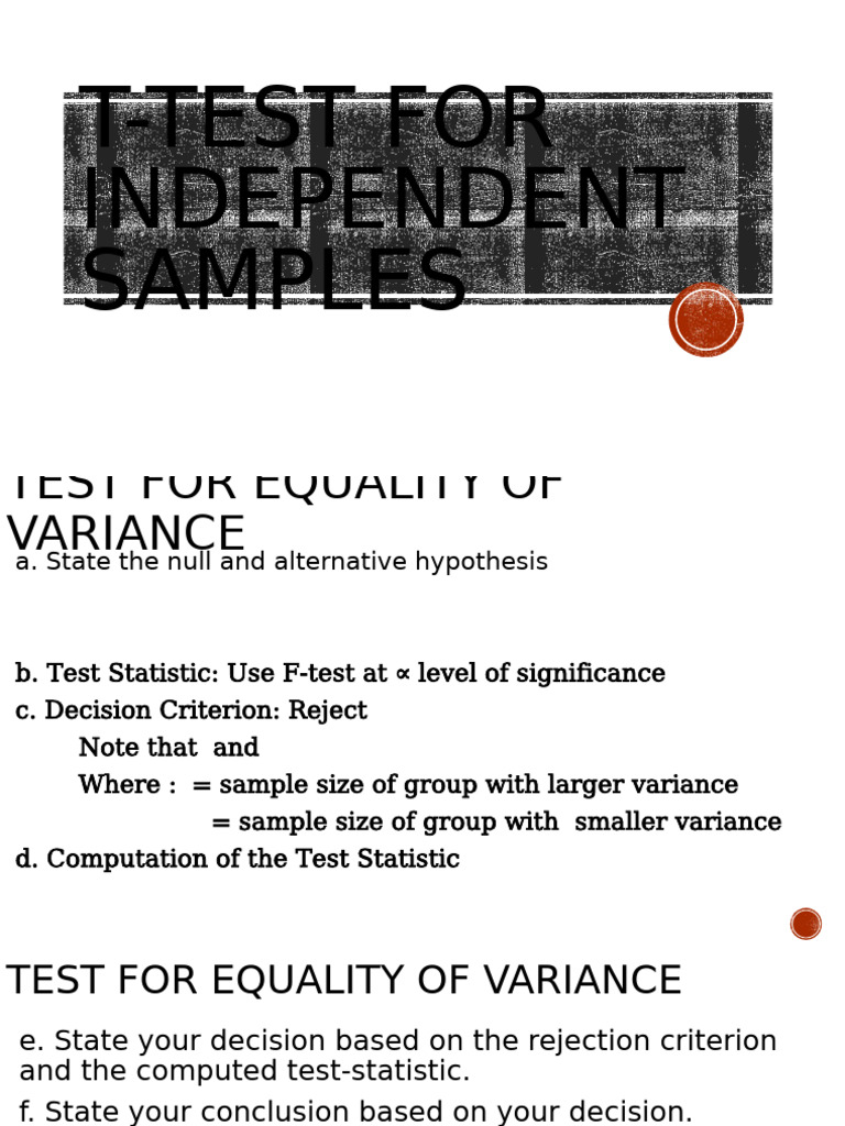 T Test For Independent Samples | PDF | Student's T Test | Statistical ...