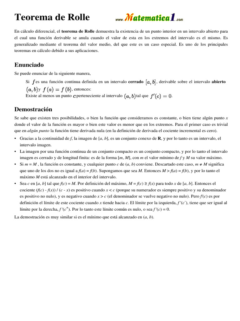 Teorema de Rolle (NXPowerLite) | PDF | Cálculo | Geometría