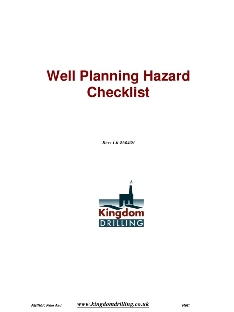 Well Planing Hazard Checklist | PDF | Drilling Rig | Oil Well