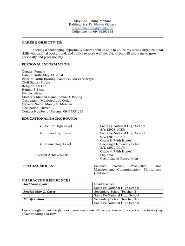 May Ann Resume-1 | PDF