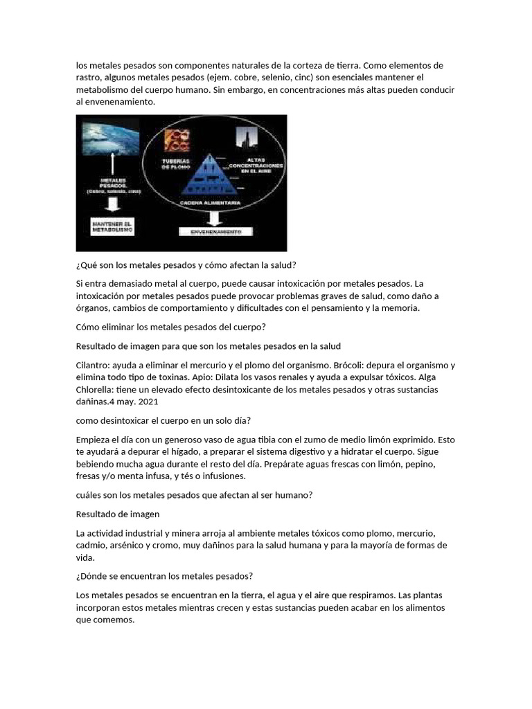 Los Metales Pesados Son Componentes Naturales de La Corteza de Tierra | PDF