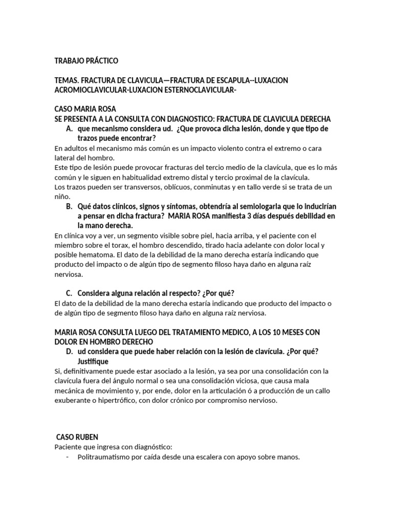 TP Hombro Rosa y Ruben (Hecho) | PDF | Hombro | Enfermedades y trastornos